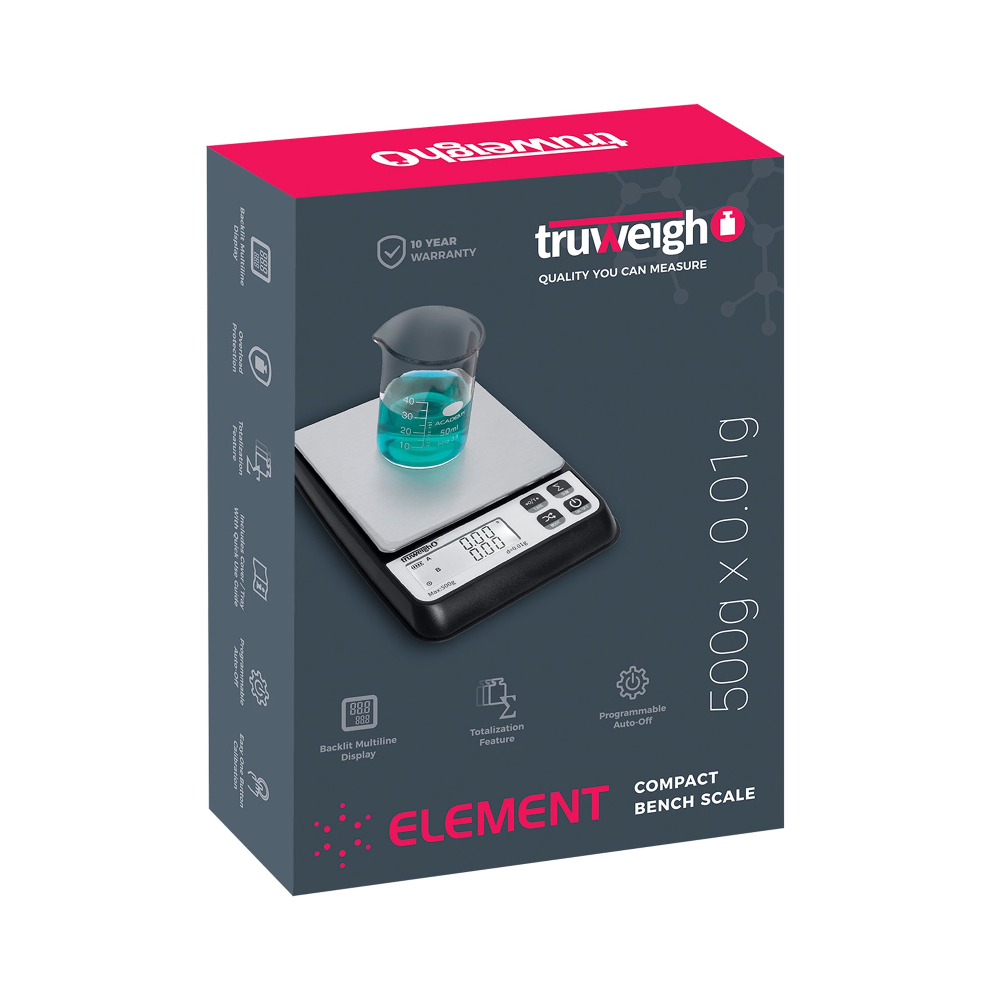Truweigh Element Digital E-Liquid Mixing Scale - 500g x 0.01g - Black