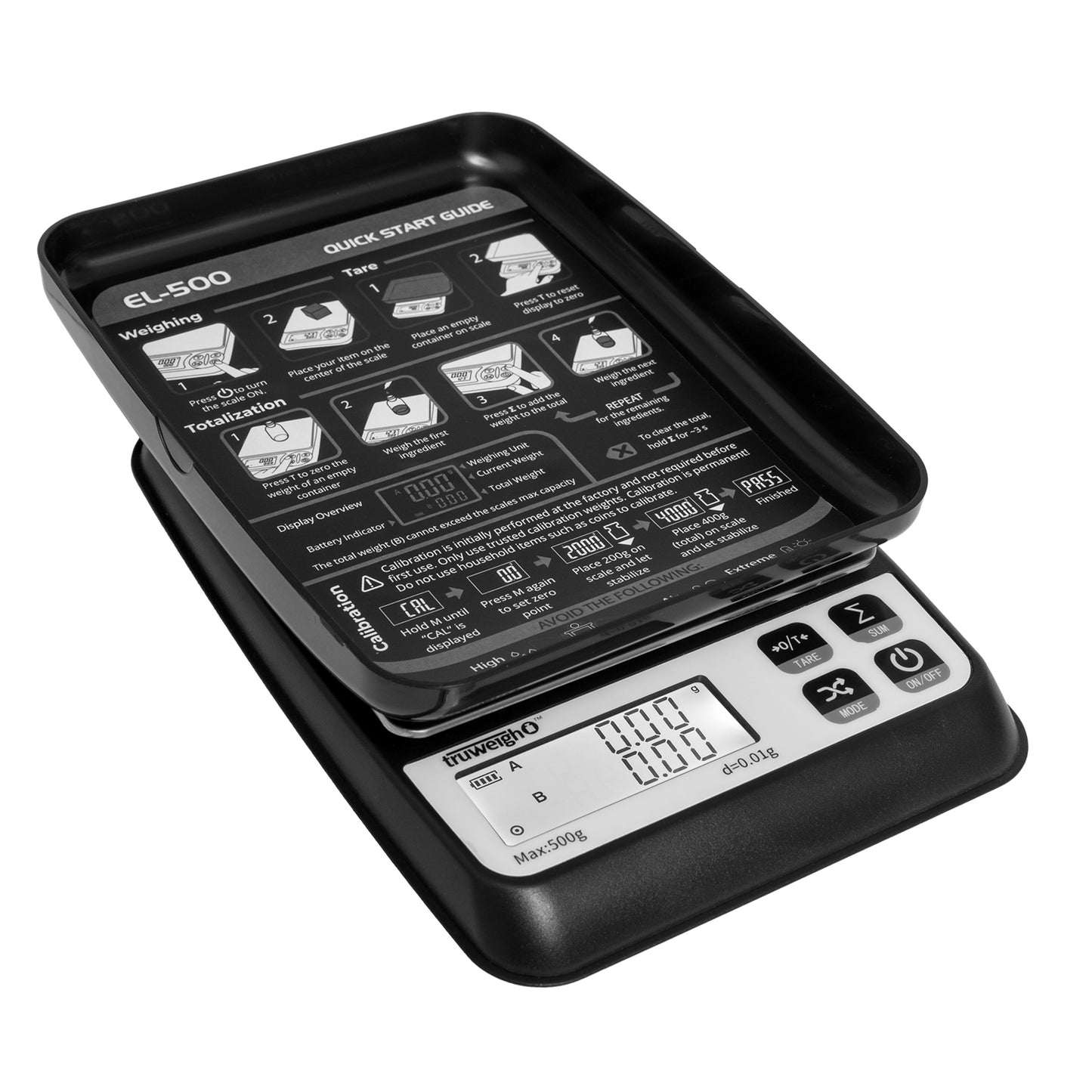 Truweigh Element Digital E-Liquid Mixing Scale - 500g x 0.01g - Black