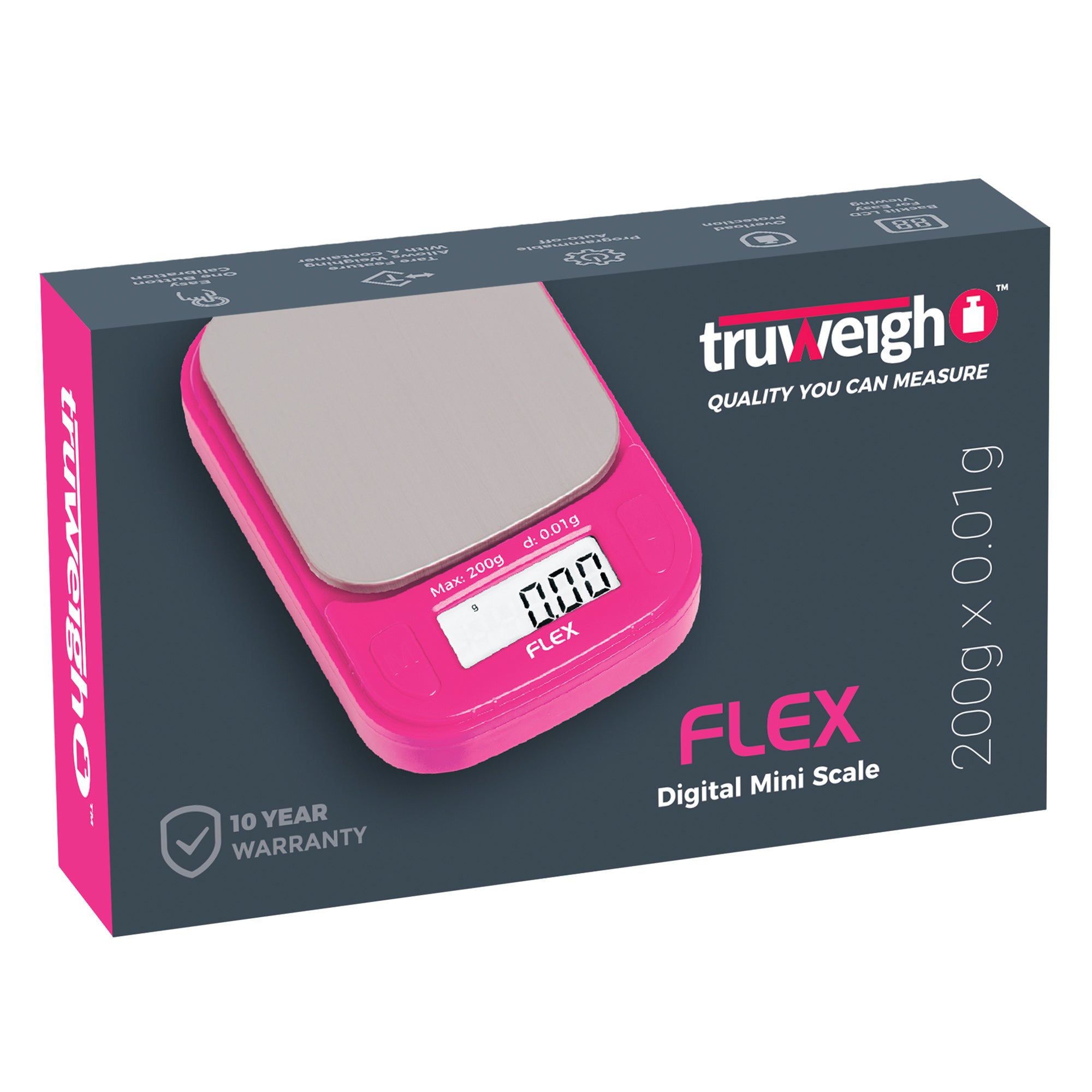 Truweigh Flex Mini Scale – 200g x 0.01g - Pink