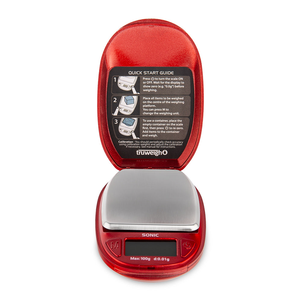 Truweigh Sonic Digital Mini Scale - 100g x 0.01g - Black Compact Scale
